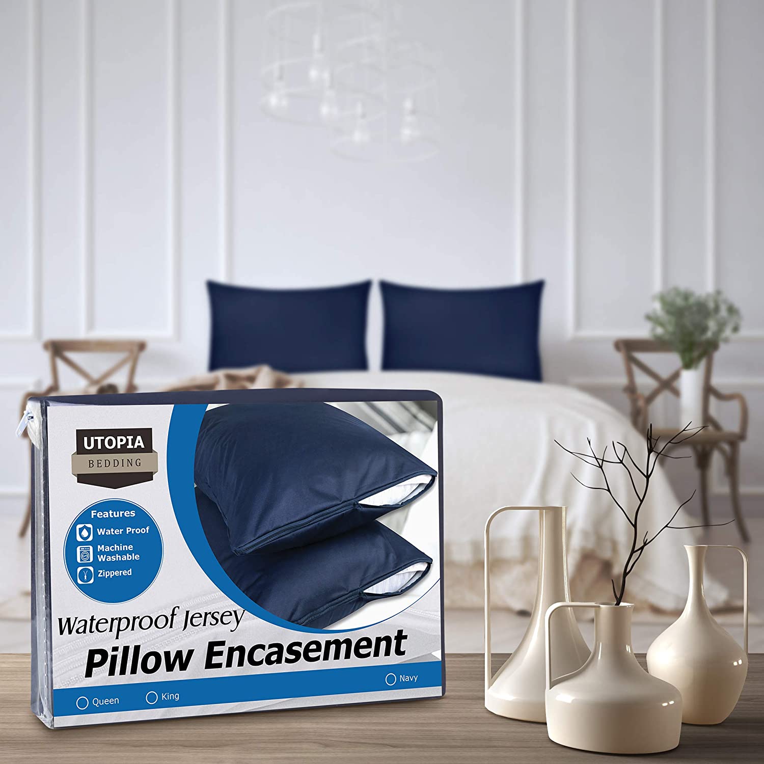 Waterproof Zippered Pillow Encasement - Bulk Buying | Utopia Bedding – Utopia Deals